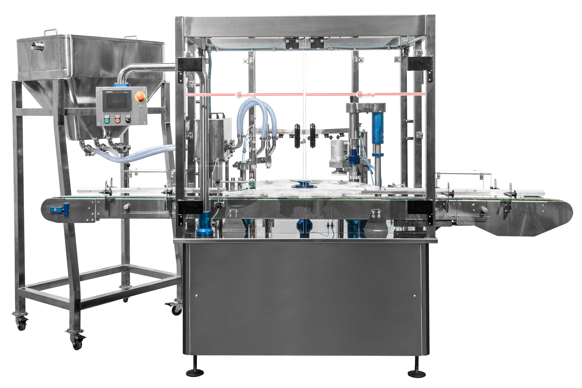 Envasadora e Tampadora para Líquidos e Pastosos Monobloco - Série QM300